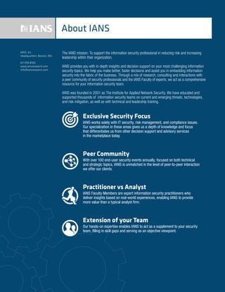 2015 IANS Decision Support Overview (1) | PDF