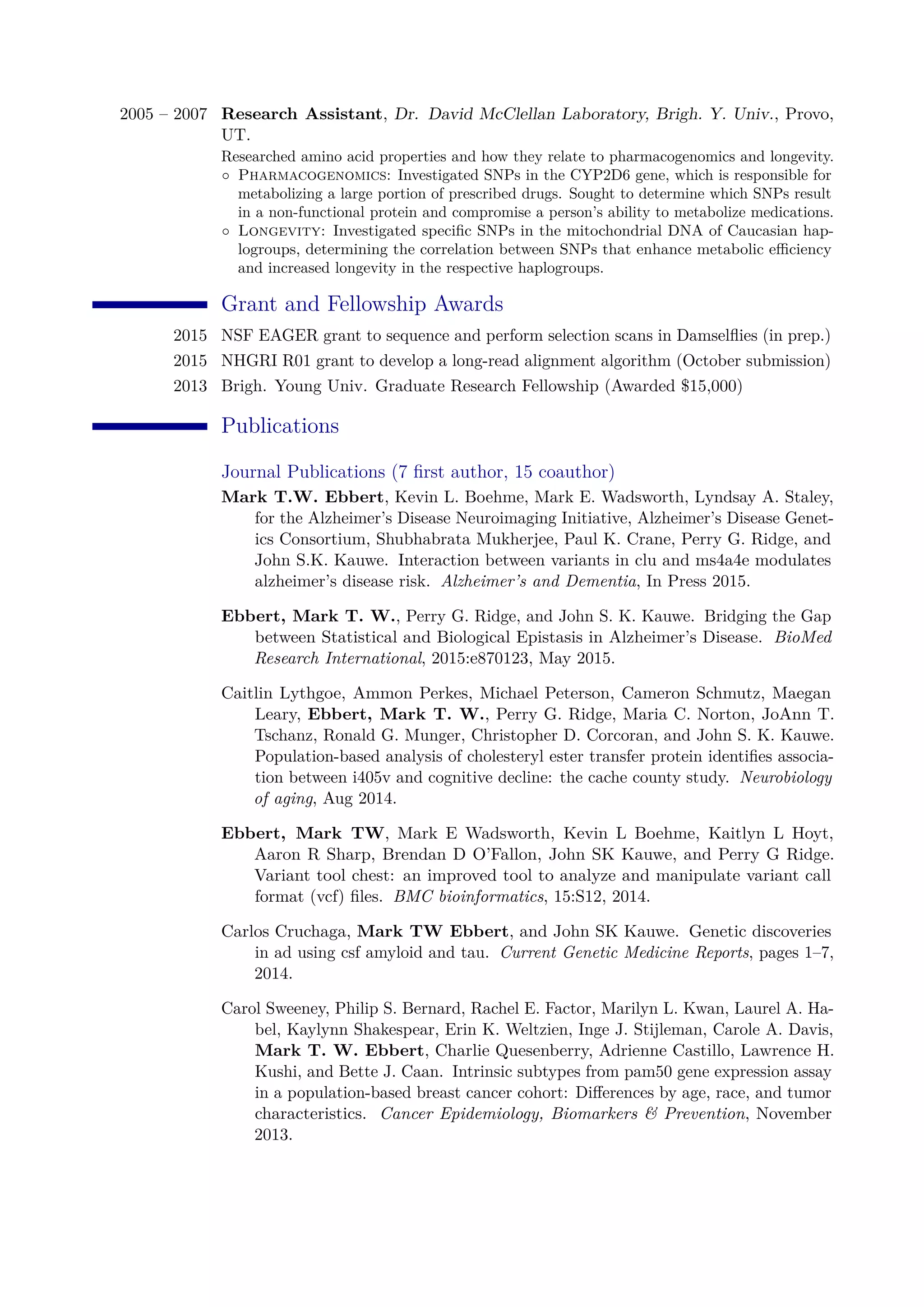 Curriculum_Vitae_Mark_Ebbert-modern | PDF | Genetics | Science