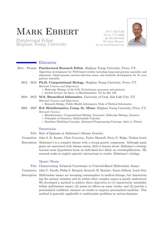 Curriculum_Vitae_Mark_Ebbert-modern | PDF | Genetics | Science