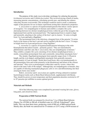 parasite culture report | PDF