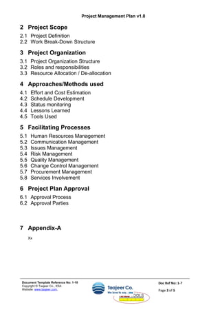 Project Management Plan Template | DOC | Business Operations | Business