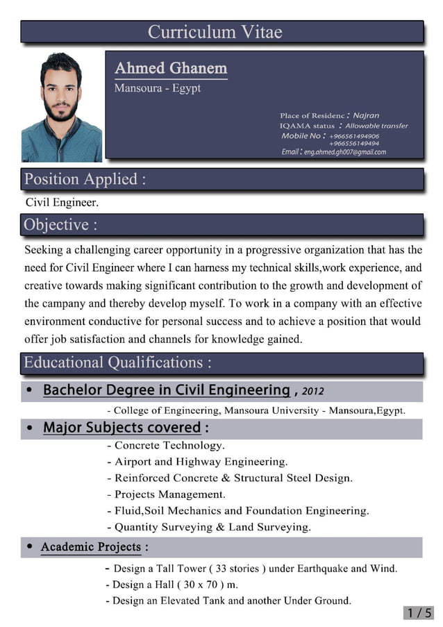 AHMED GHANEM CV&Experience Certificates | PDF