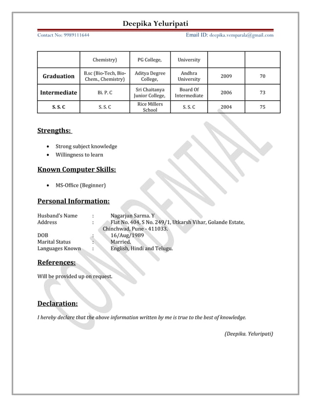 Deepika V - Updated CV | PDF