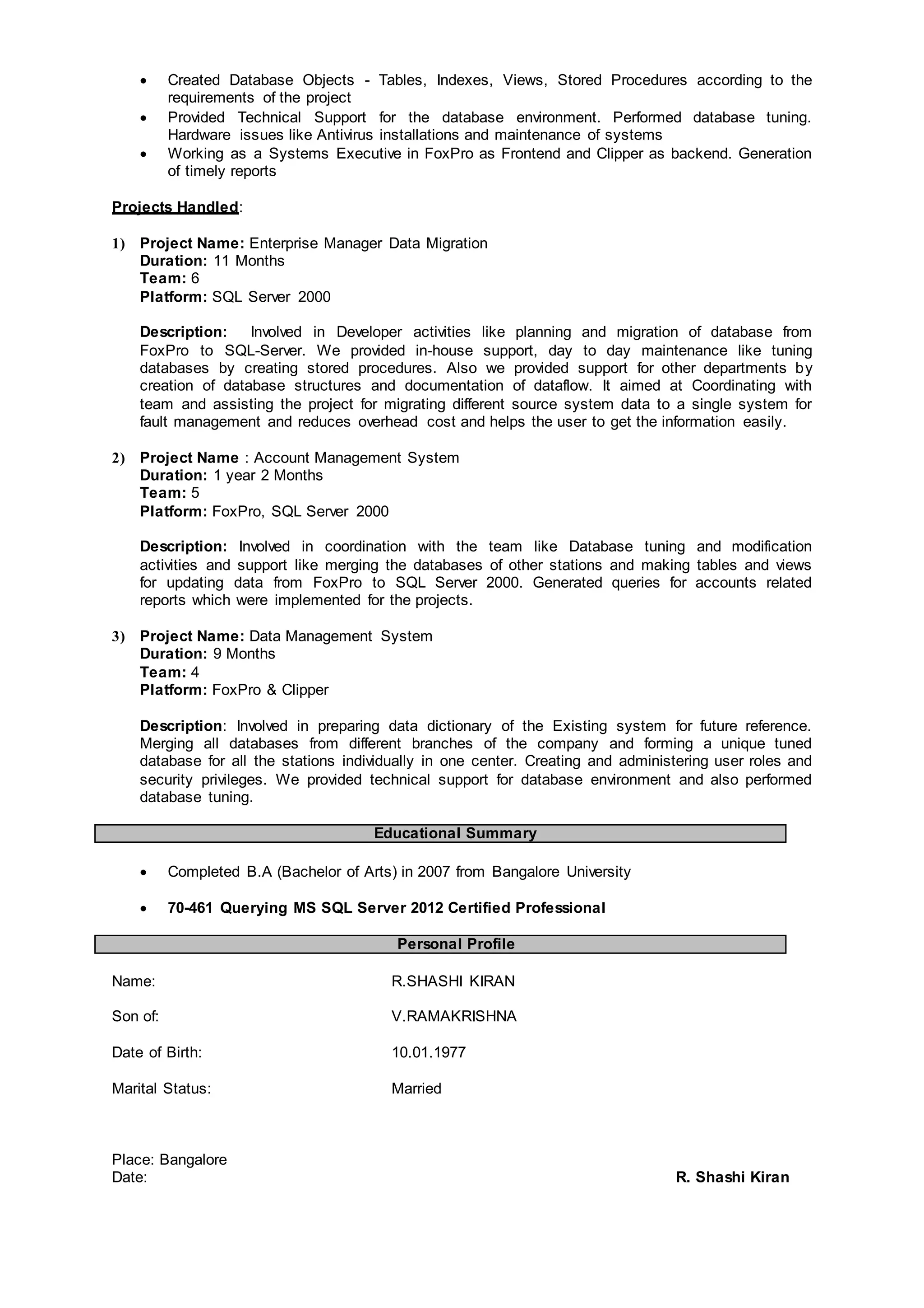 Shashi.Kiran_CV | DOCX