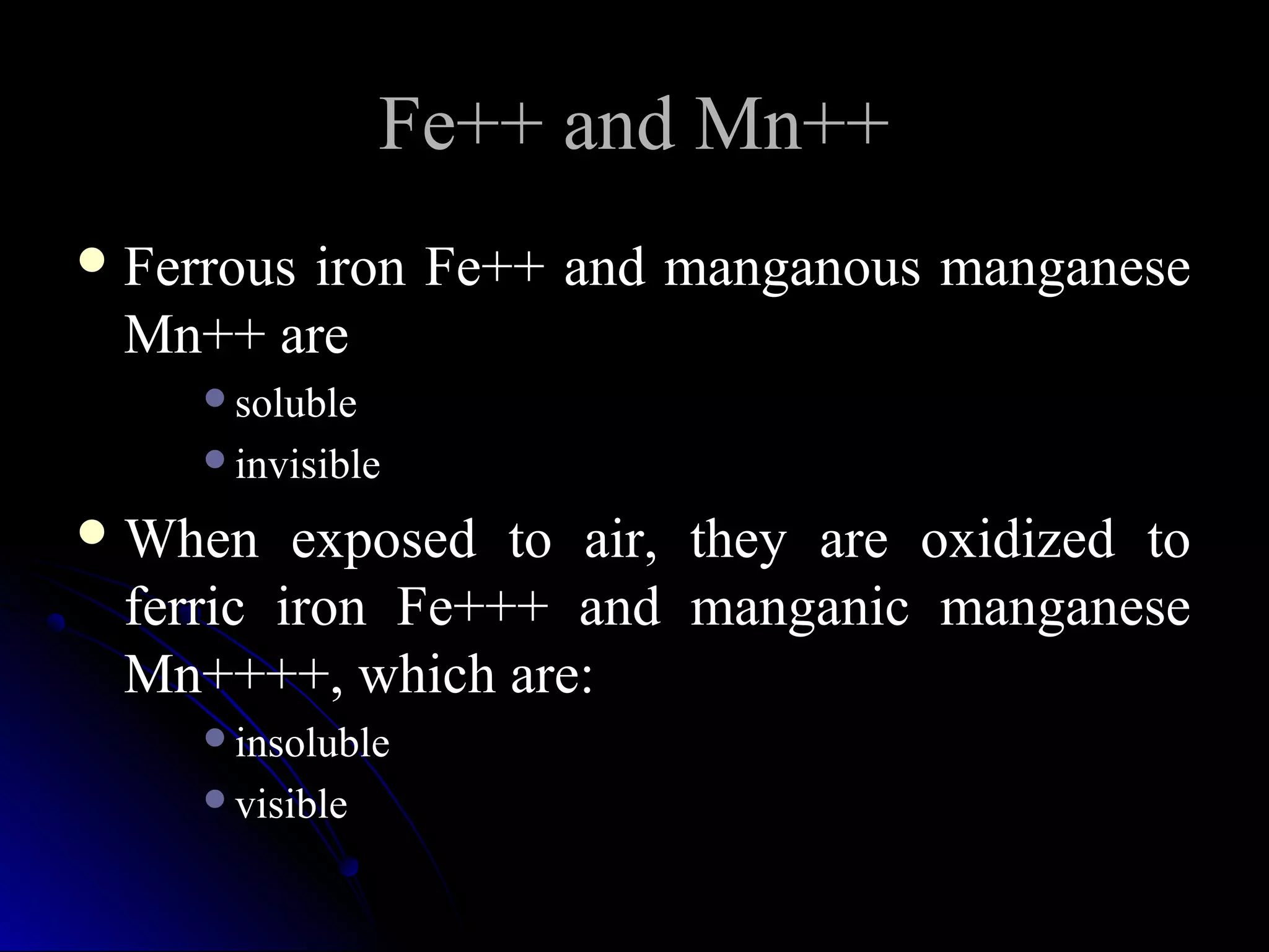 Iron and Manganese Removal | PPT