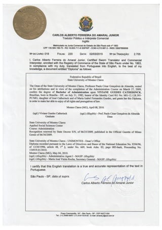 Bachelor of Administration Certificate | PDF