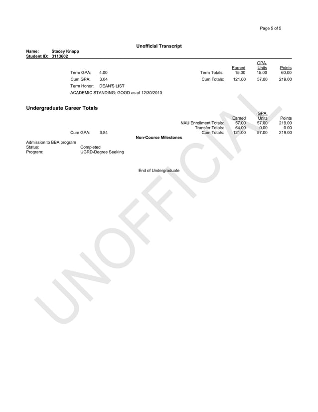 NEWEST TRANSCRIPT 2015 | PDF
