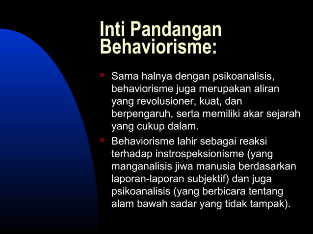 Behaviorisme | PPT