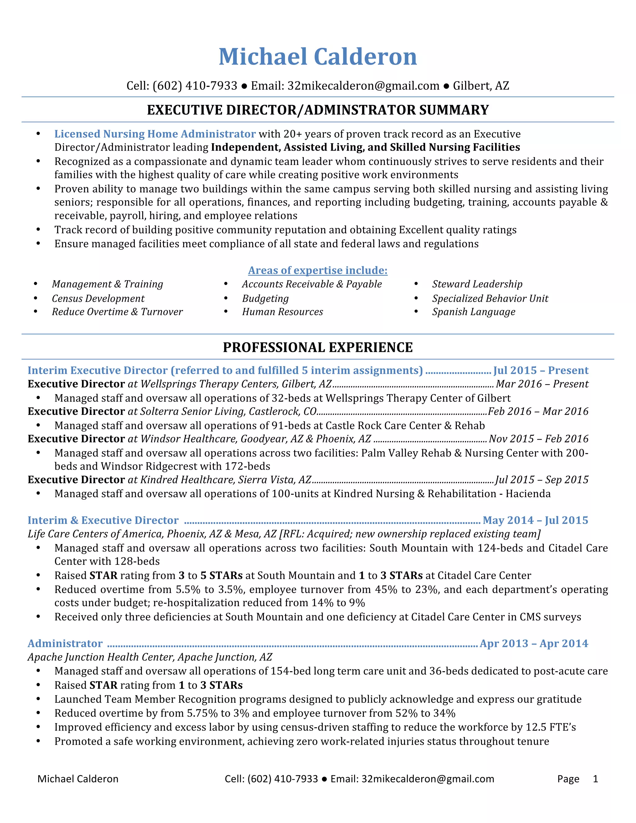 Michael Calderon Resume (2) | PDF | Healthcare Industry | Industries