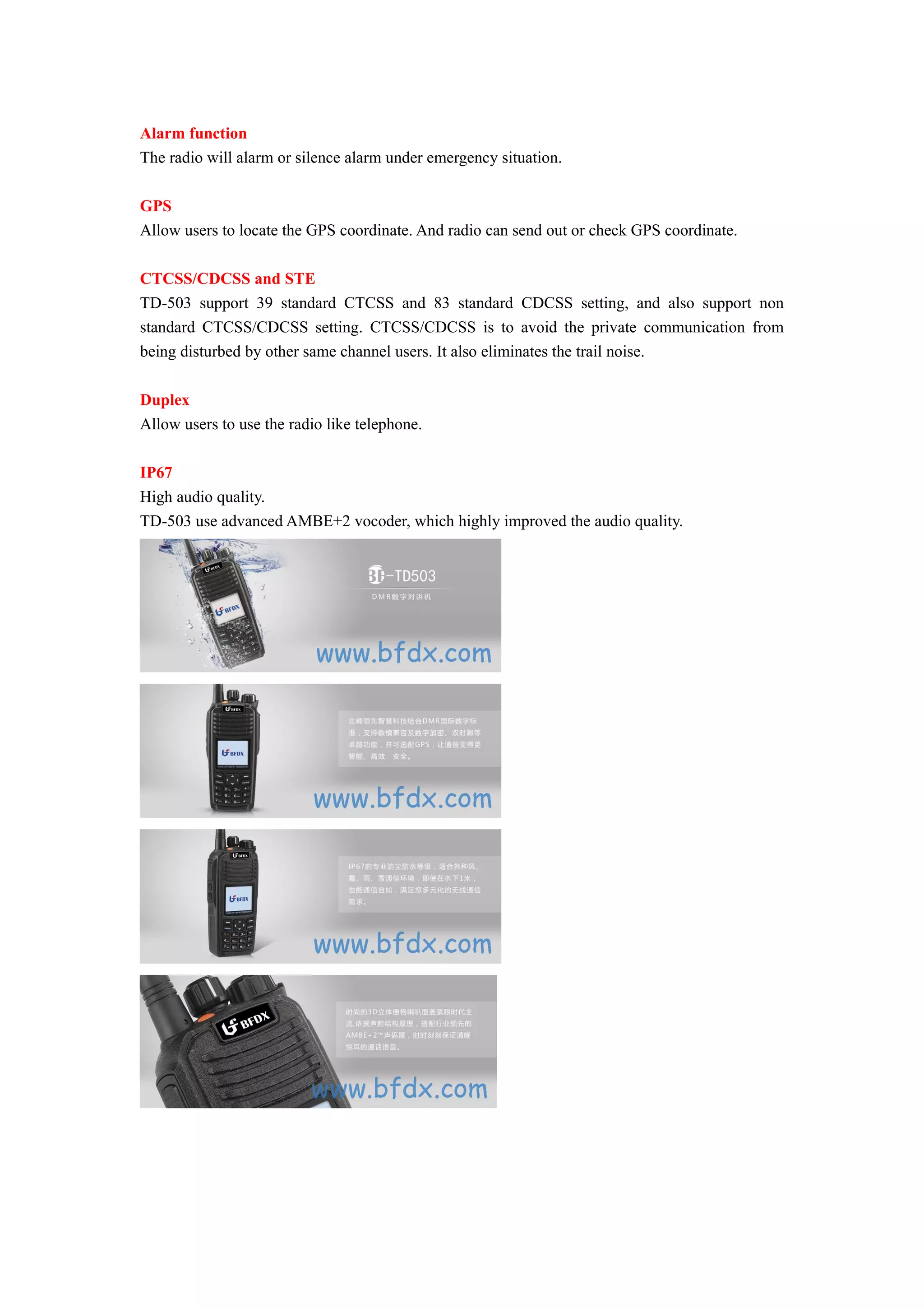 Bfdx dmr digital two way radios bf-td503 walkie talkie | DOC | Digital ...