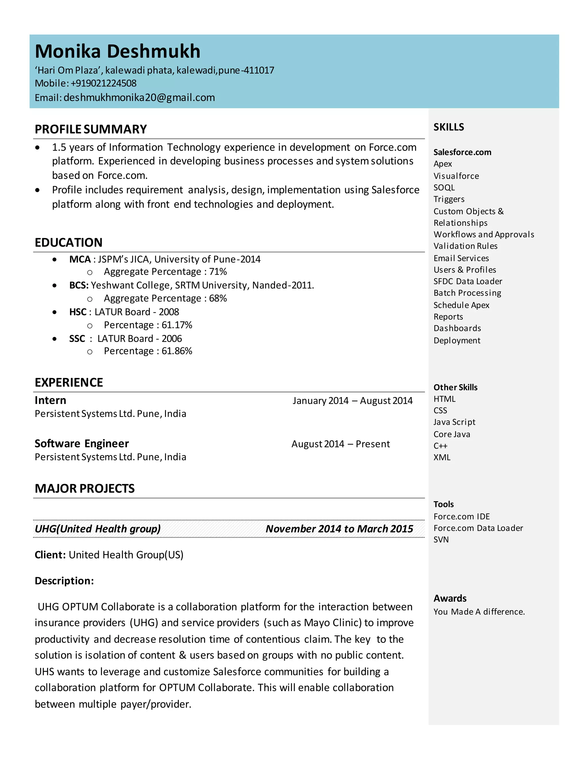 monika deshmukh | DOCX | Computing | Technology & Computing