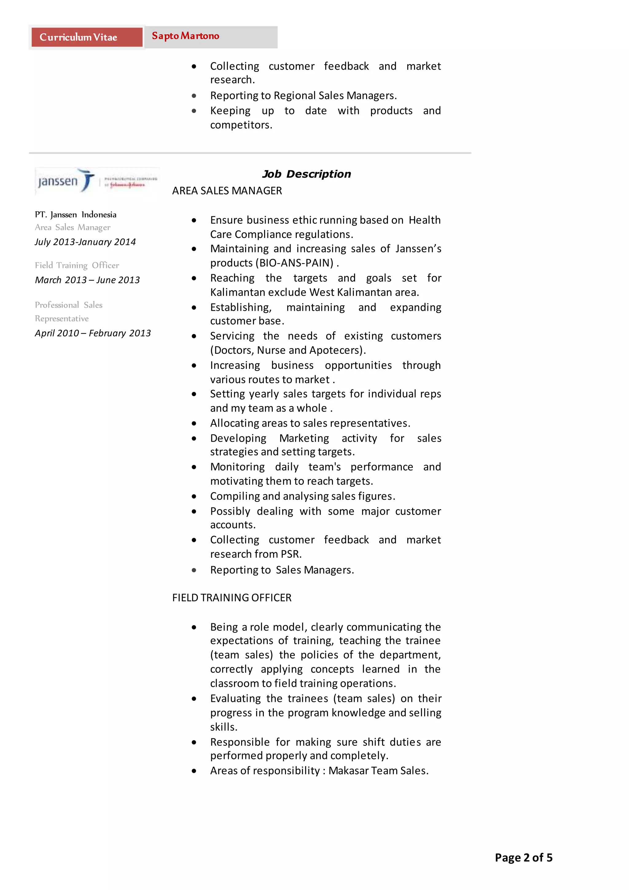 CV Sapto Martono | PDF