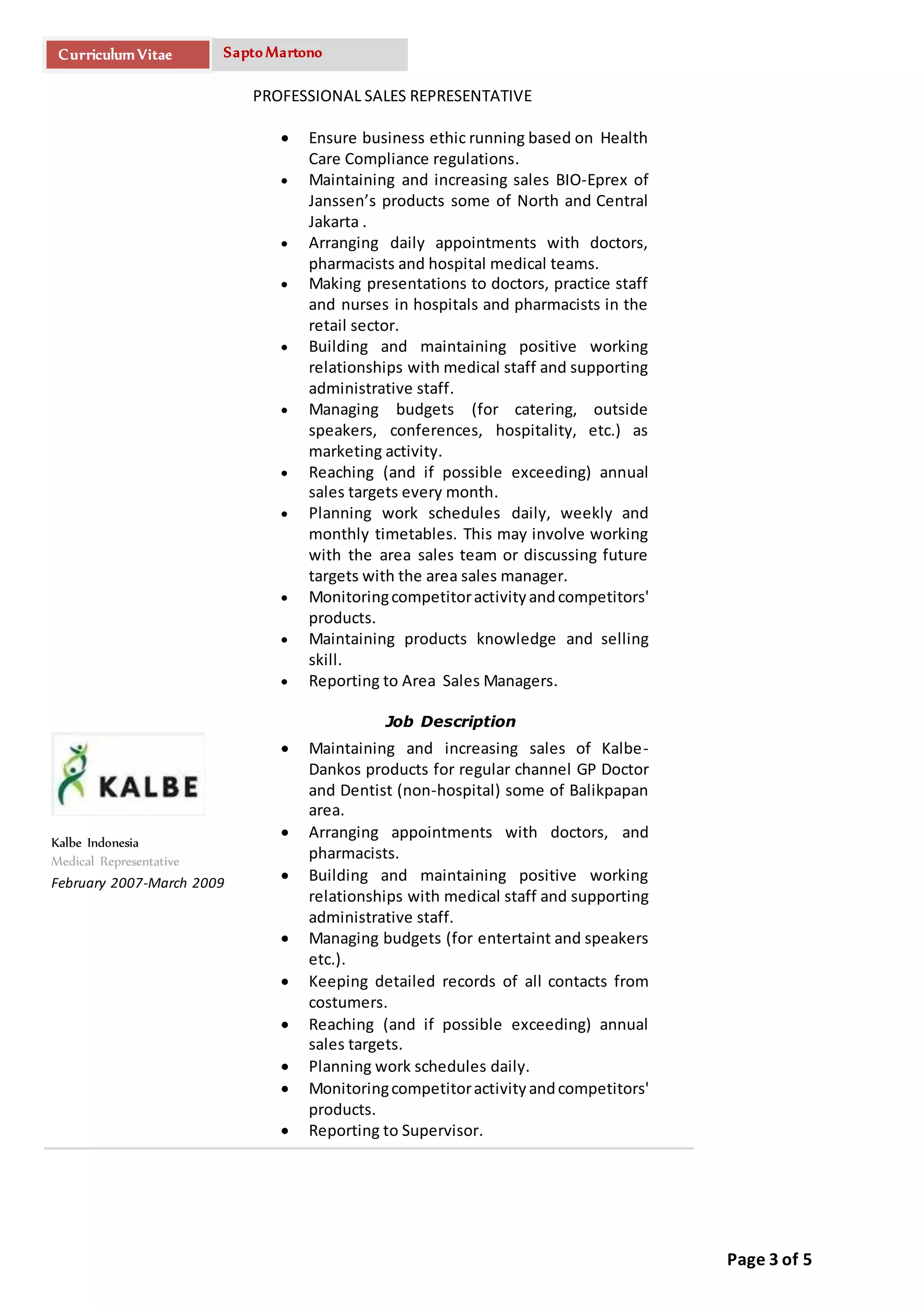 CV Sapto Martono | DOCX