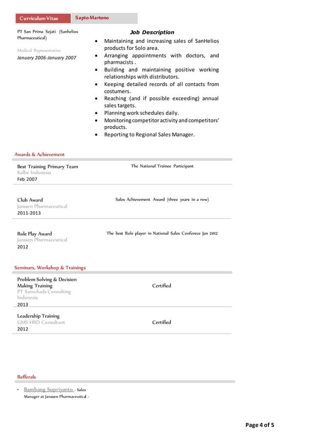 CV Sapto Martono | PDF