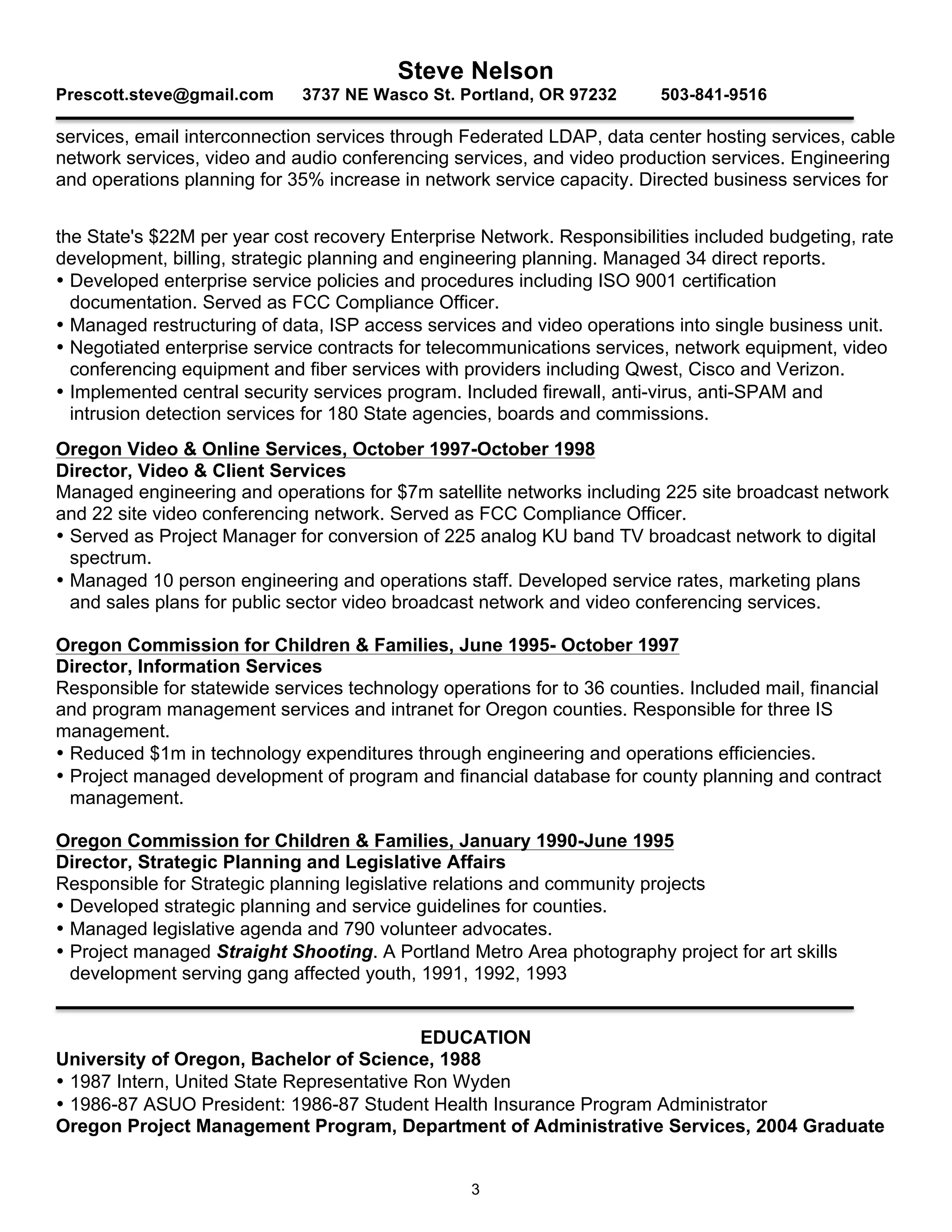 SteveNelsonCurrentResume | PDF