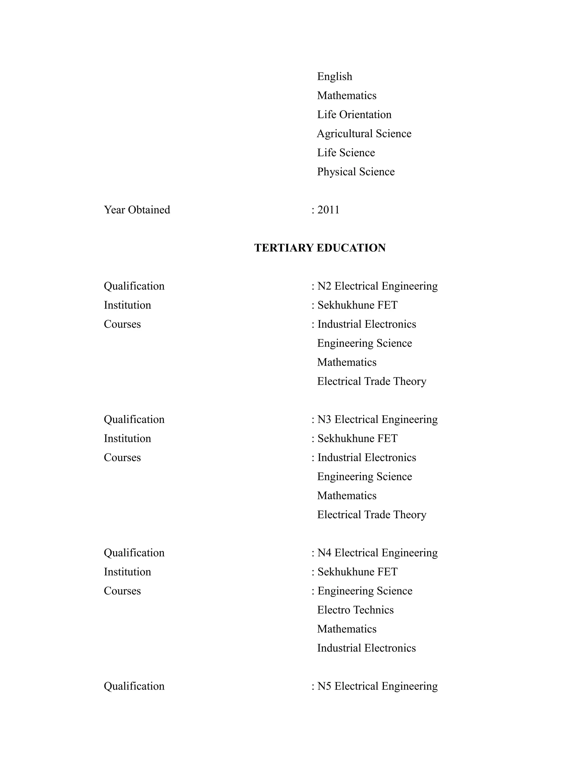 CURRICULUM VITAE Matibidi Pulane Locrecia 1 | PDF