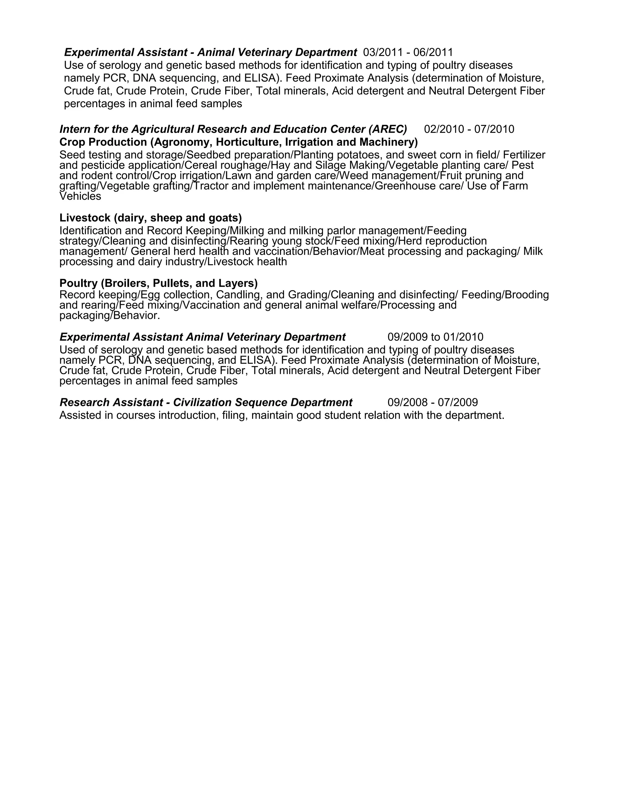 Samer Kidess Agricultural Job | DOC