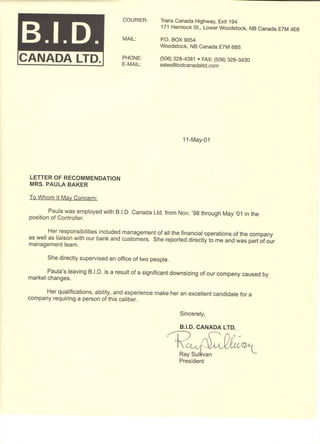 BID Canada Letter of Reference | PDF