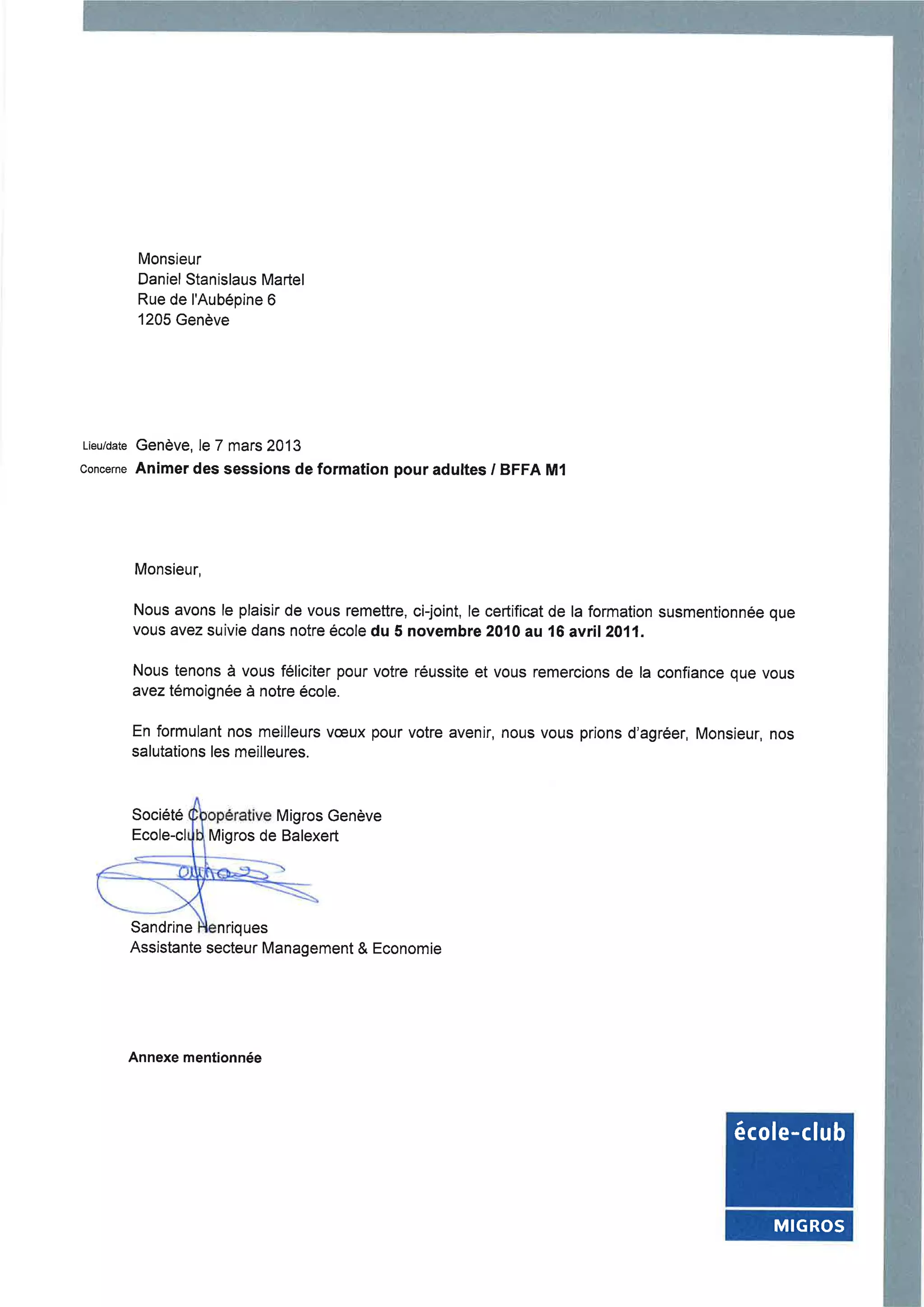 Certificat FSEA | PDF