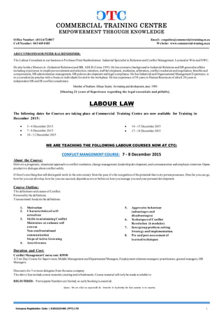 OUR LABOUR LAW COURSES | DOCX | Human Resources | Business