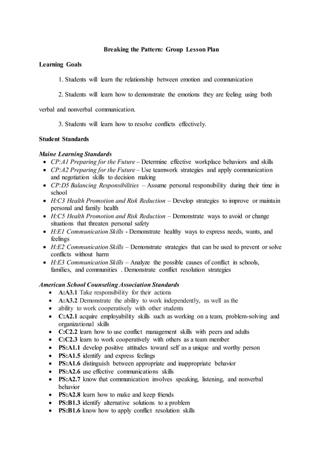 Breaking the Pattern Lesson Plan | PDF