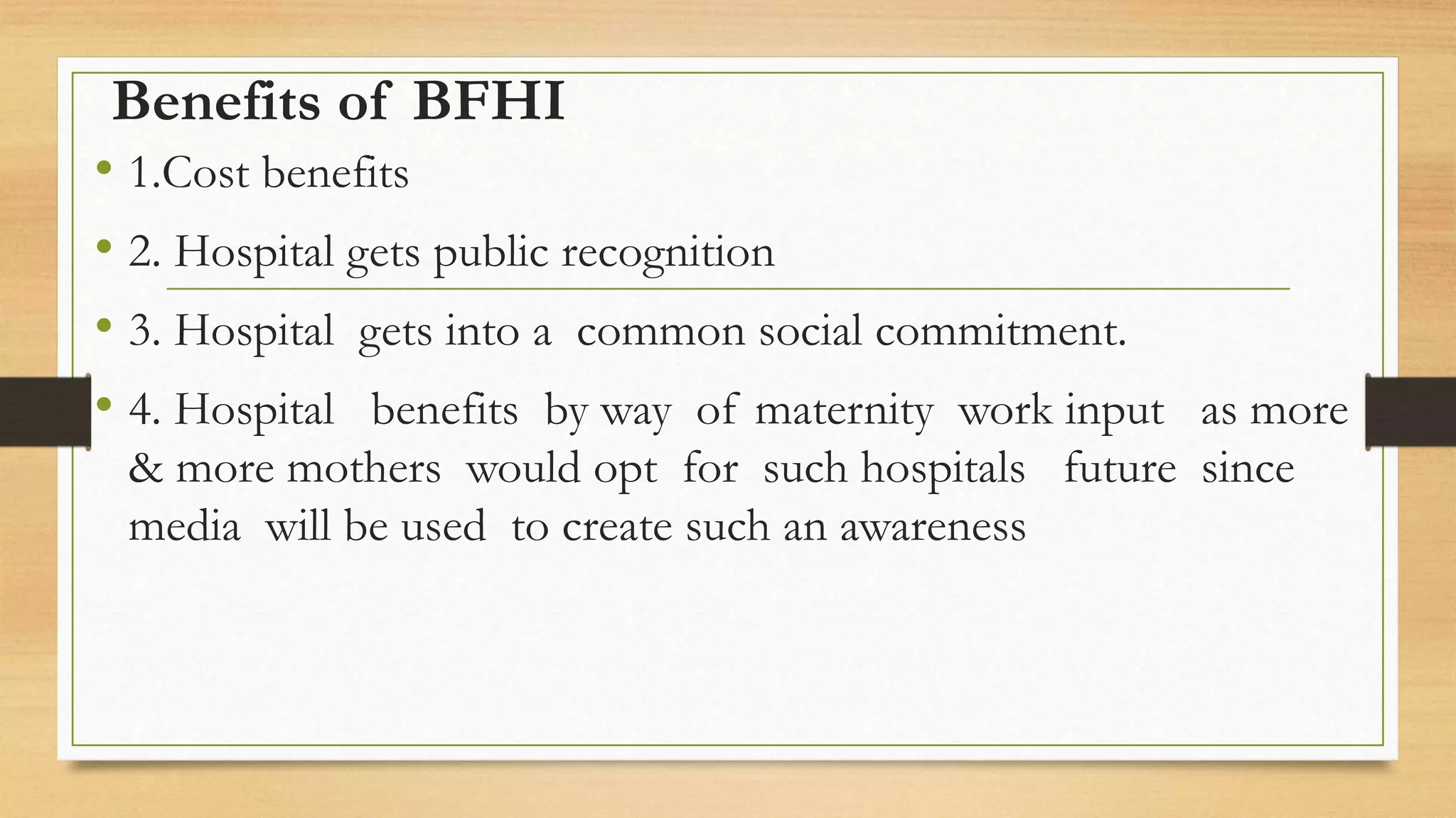 Baby Friendly Hospital Initiatives (BFHI) | PPTX