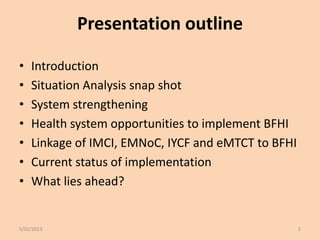 System Strengthening for BFHI by the Diet Clinic, Uganda | PPT