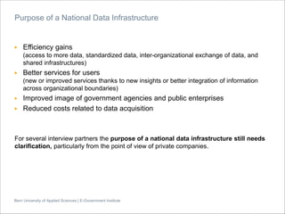 Towards a National Data Infrastructure. First Insights Regarding Its ...