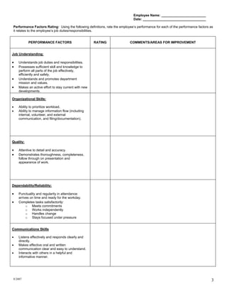 Bf Hr Performance Evaluation | PDF