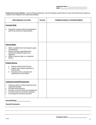 Bf Hr Performance Evaluation | PDF