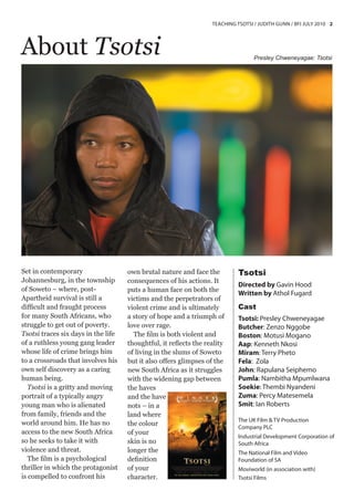 Teaching Tsotsi: Notes | PDF