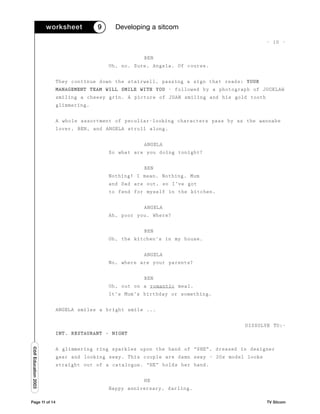 BFI TV Sitcom Worksheets | PDF