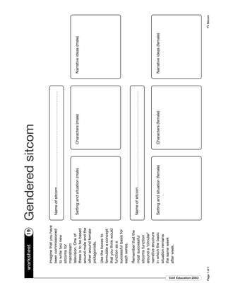 BFI TV Sitcom Worksheets | PDF