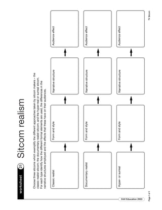 BFI TV Sitcom Worksheets | PDF