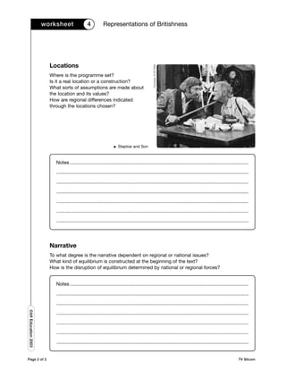BFI TV Sitcom Worksheets | PDF