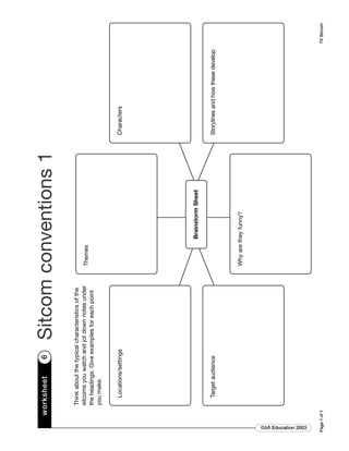BFI TV Sitcom Worksheets | PDF