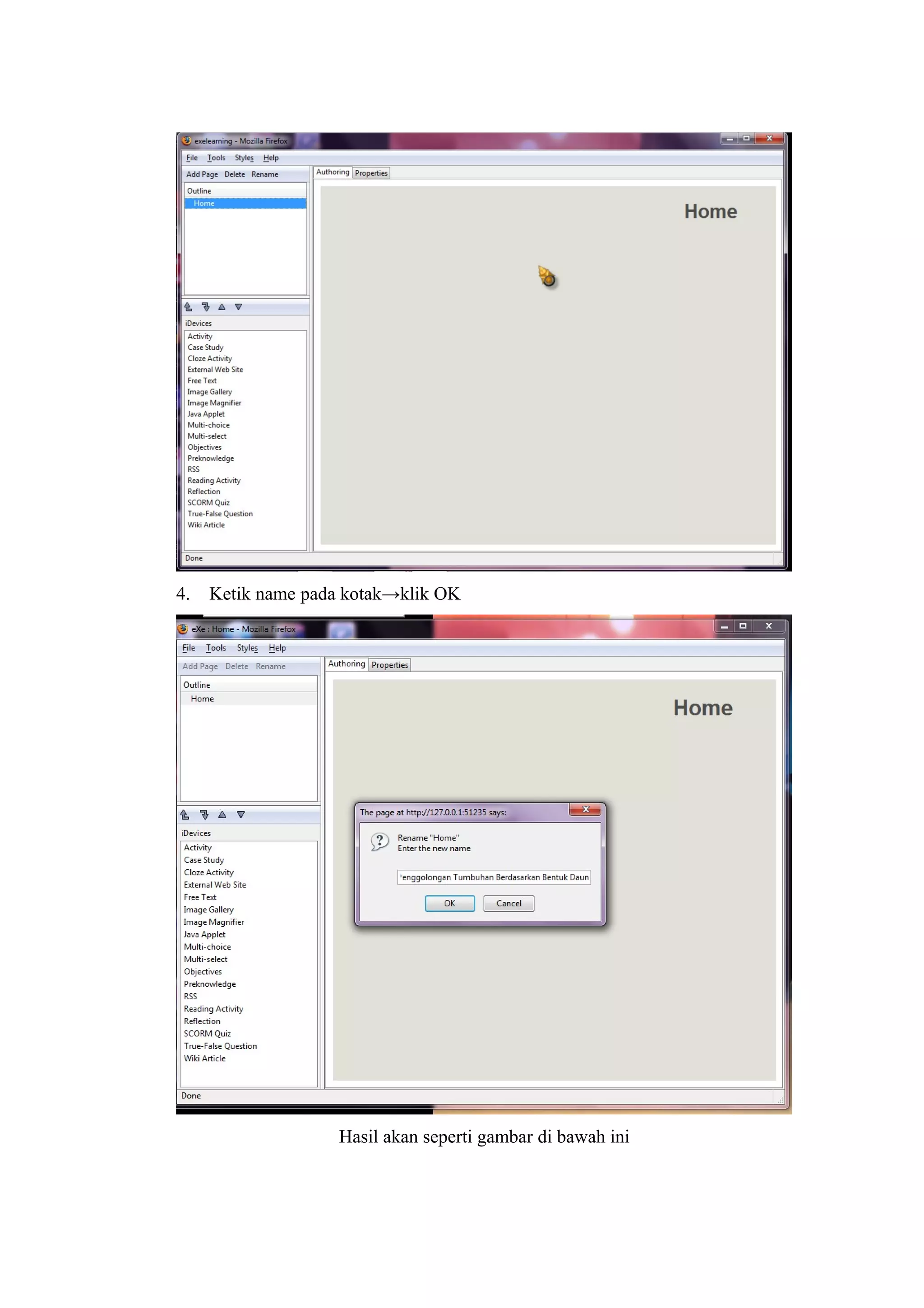 Langkah-langkah menggunakan ELearning XHTML editor (eXe) | DOC