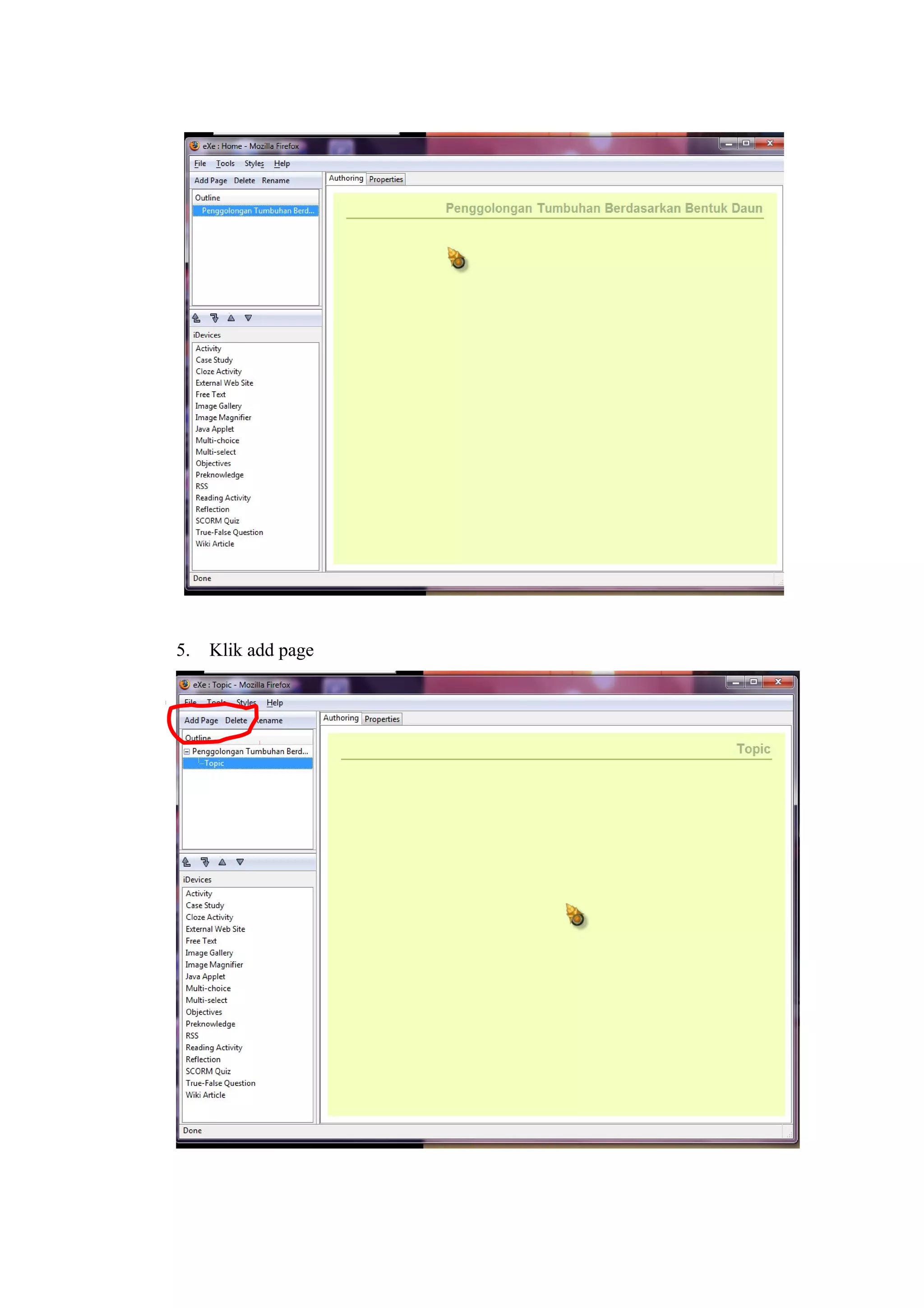 Langkah-langkah menggunakan ELearning XHTML editor (eXe) | DOC