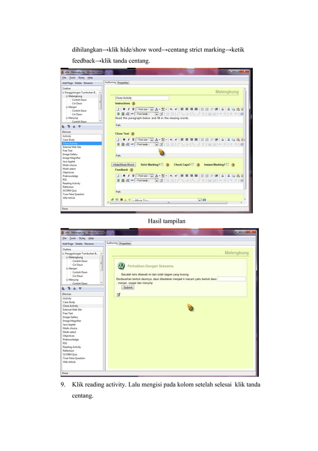 Langkah-langkah menggunakan ELearning XHTML editor (eXe) | DOC
