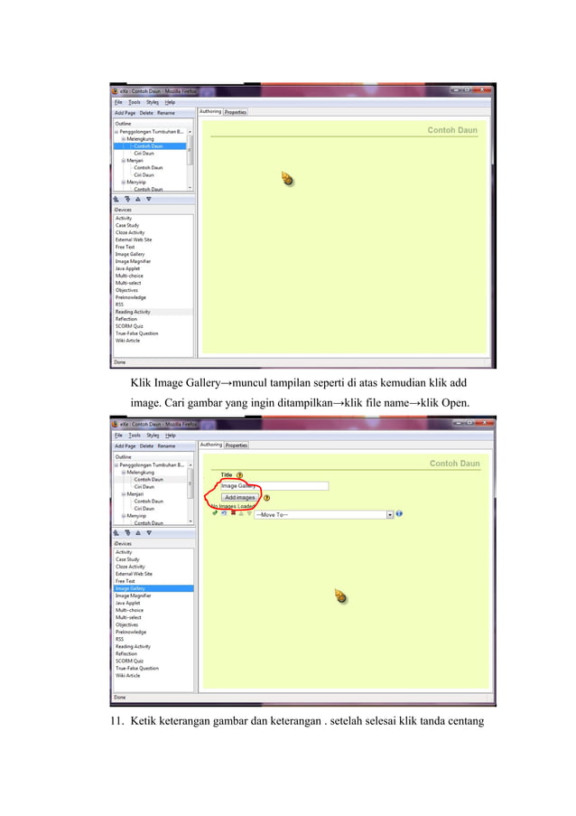 Langkah-langkah menggunakan ELearning XHTML editor (eXe) | DOC