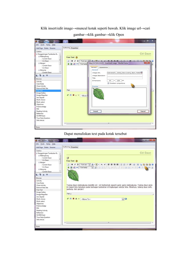 Langkah-langkah menggunakan ELearning XHTML editor (eXe) | DOC