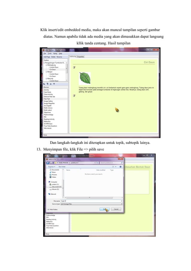 Langkah-langkah menggunakan ELearning XHTML editor (eXe) | DOC