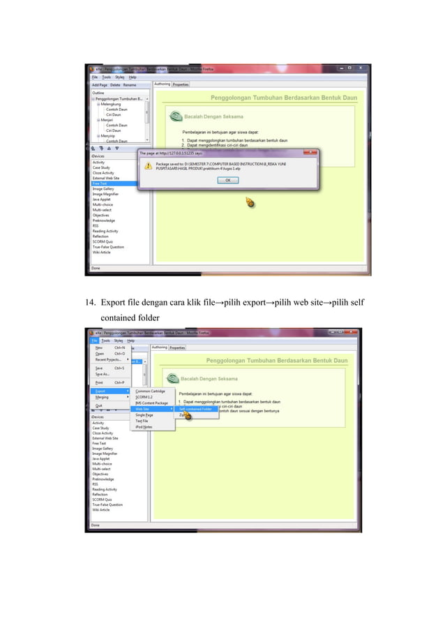 Langkah-langkah menggunakan ELearning XHTML editor (eXe) | DOC