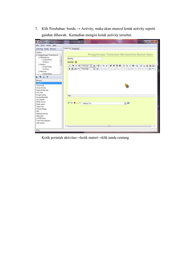 Langkah-langkah menggunakan ELearning XHTML editor (eXe) | DOC