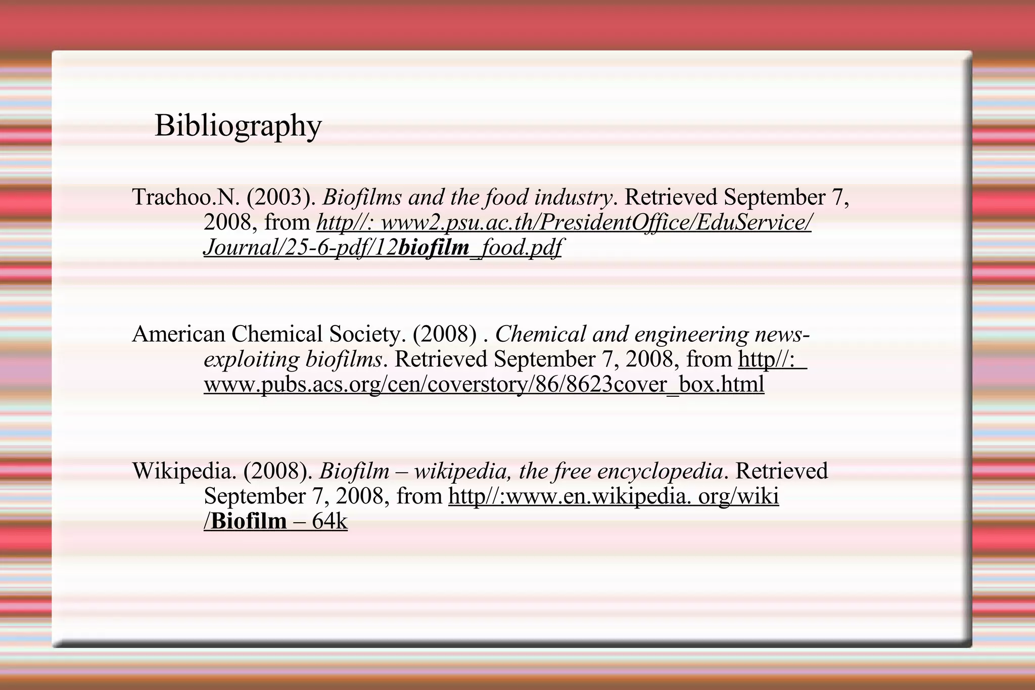 Describe Biofilms | PPT