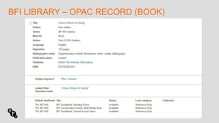 BFI Reuben Library : an RDA implementation story / Anastasia Kerameos ...