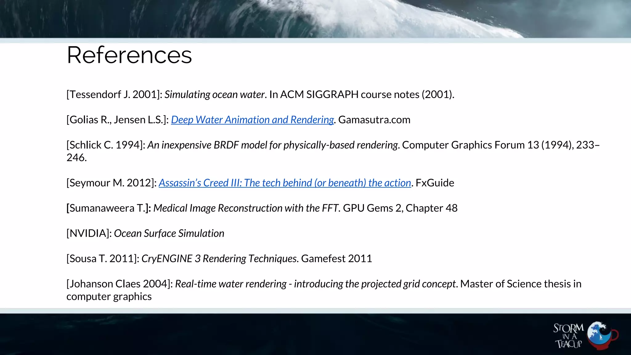 An introduction to Realistic Ocean Rendering through FFT - Fabio Suriano - Codemotion Rome 2017 ...