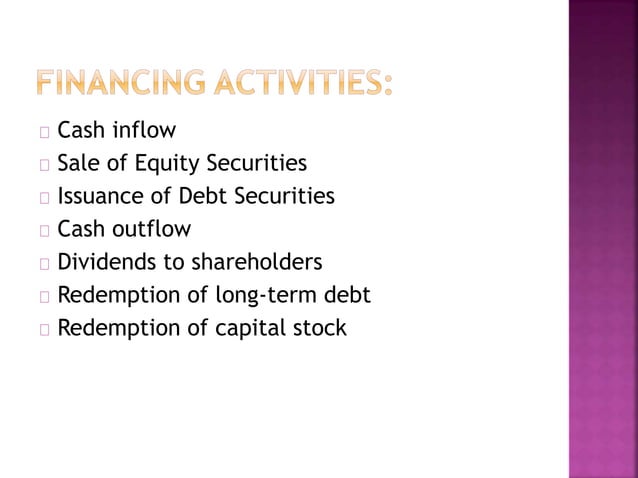 statement of cash flow and statement of retained earnings. | PPT