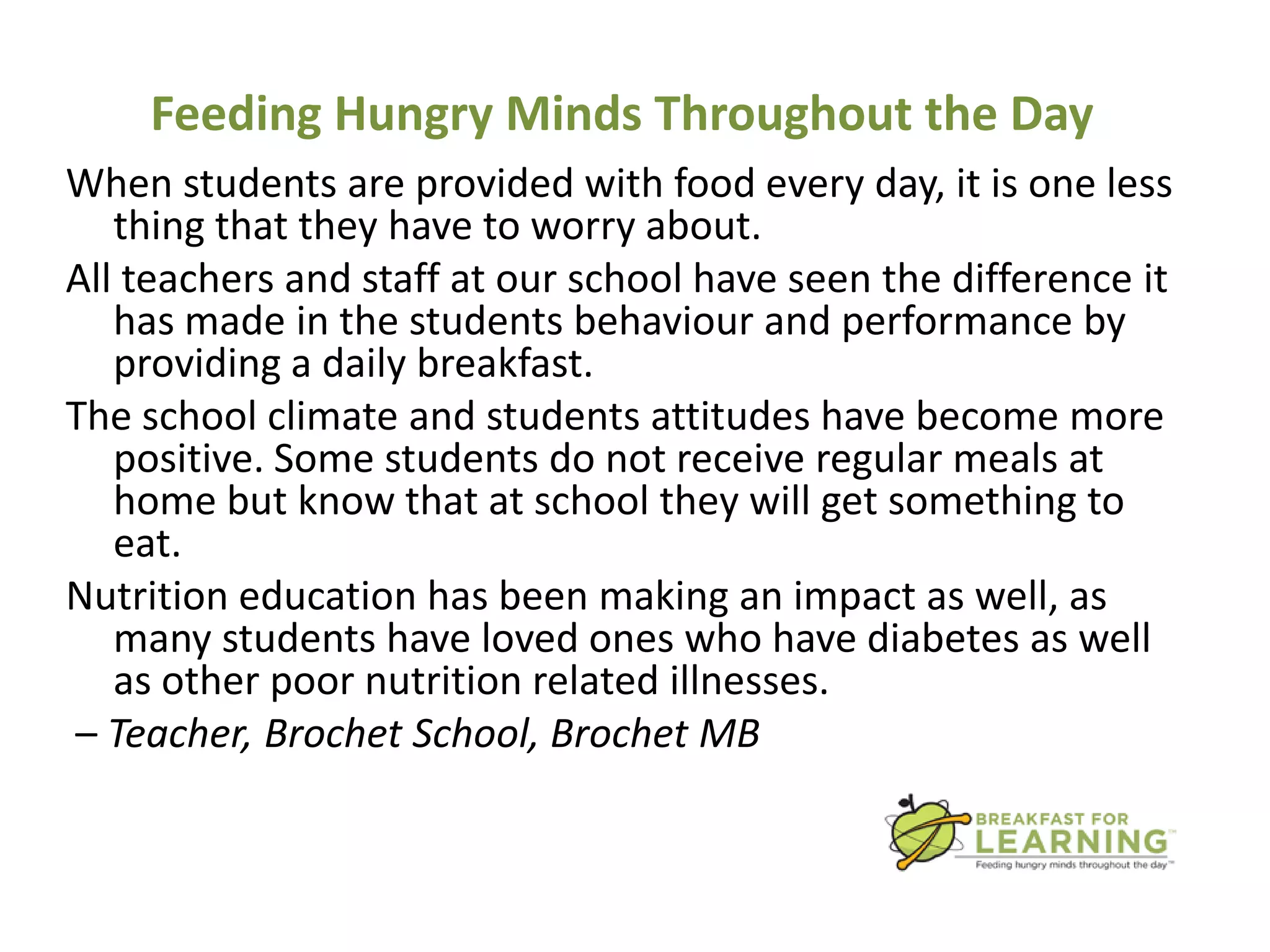 Breakfast for Learning Presentation | PDF