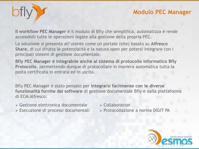 Bfly - modulo PEC manager | PPT